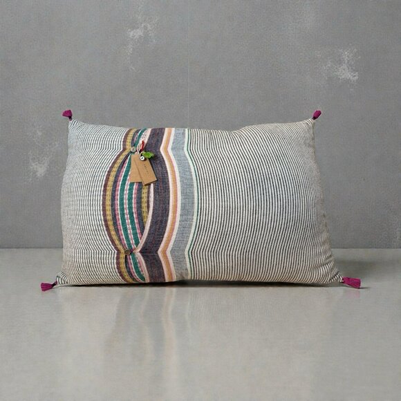 Indian | Accents | Injiri Handwoven Lumbar Pillow 6 X 24 Ahir 6 Boho ...